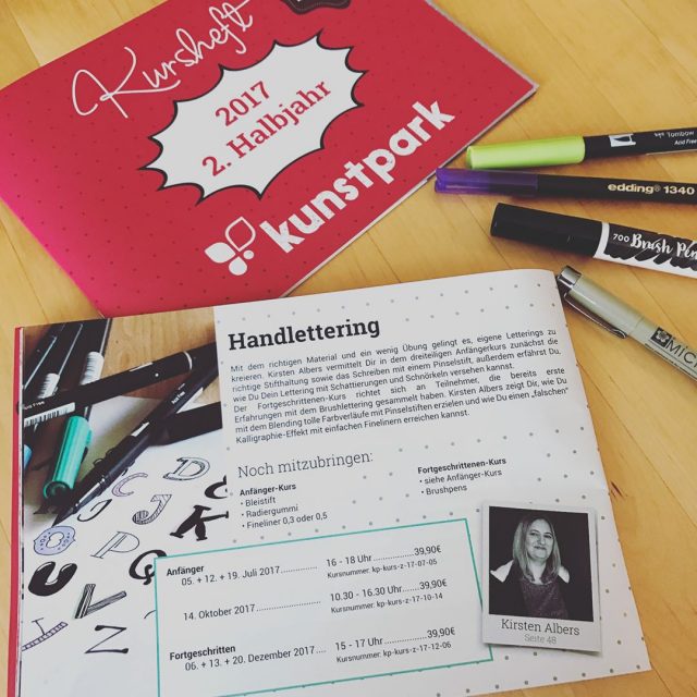 Öfter mal was Neues ausprobieren - Handlettering-Workshop - Gelbkariert - alles selbst gemacht