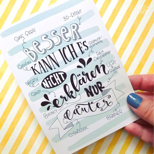 Freebie: Handlettering Adventskalenderzahlen - Gelbkariert