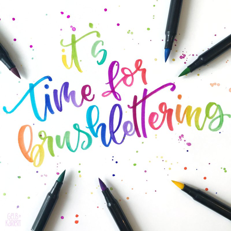Freebie: Handlettering Adventskalenderzahlen - Gelbkariert